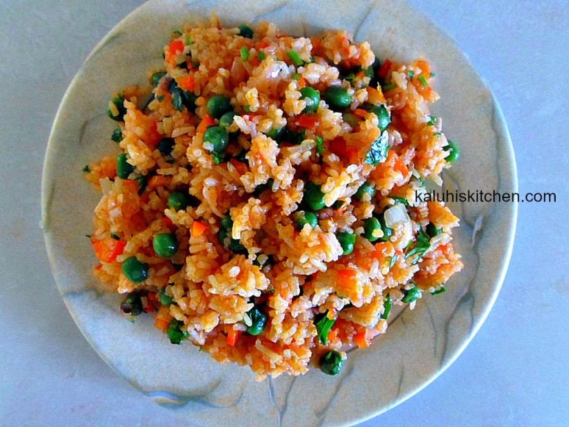 Peas and Red Bell Pepper Fried Rice