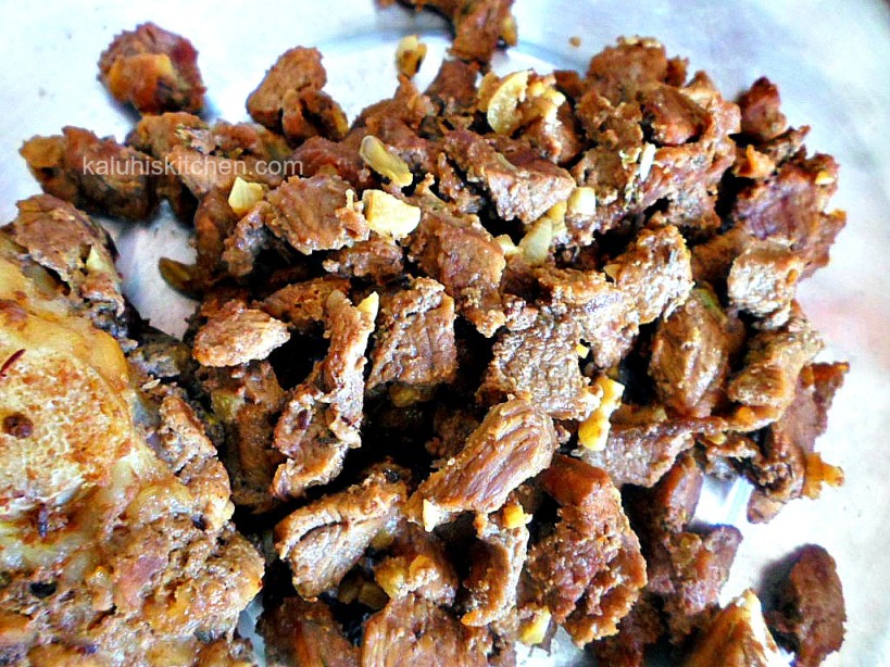 Thyme and Garlic Dry Fry Goat Meat