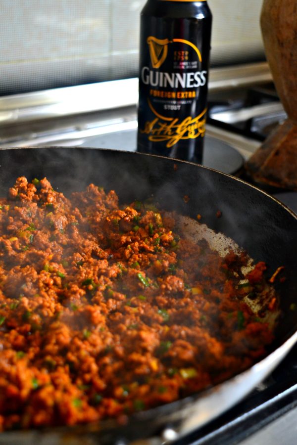 Cheesy Guinness Beef Samosas
