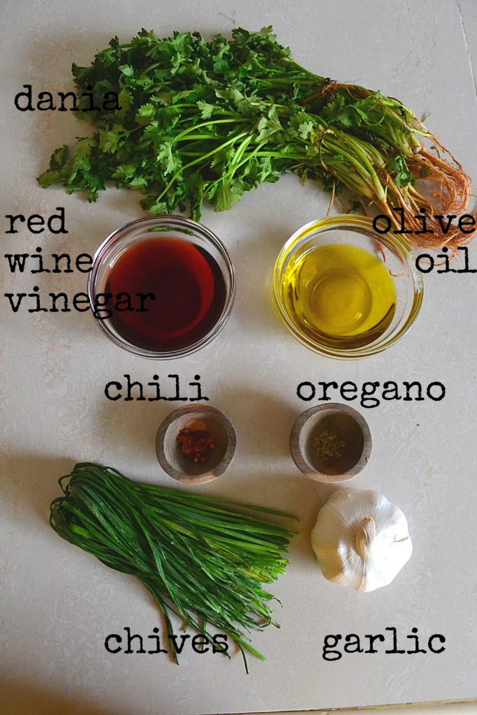 Green Apple Marinated Braised Mbuzi Ribs with Chimichuri