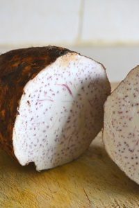 Cumin Nduma Fries with Roasted Garlic & Grapefruit Aioli