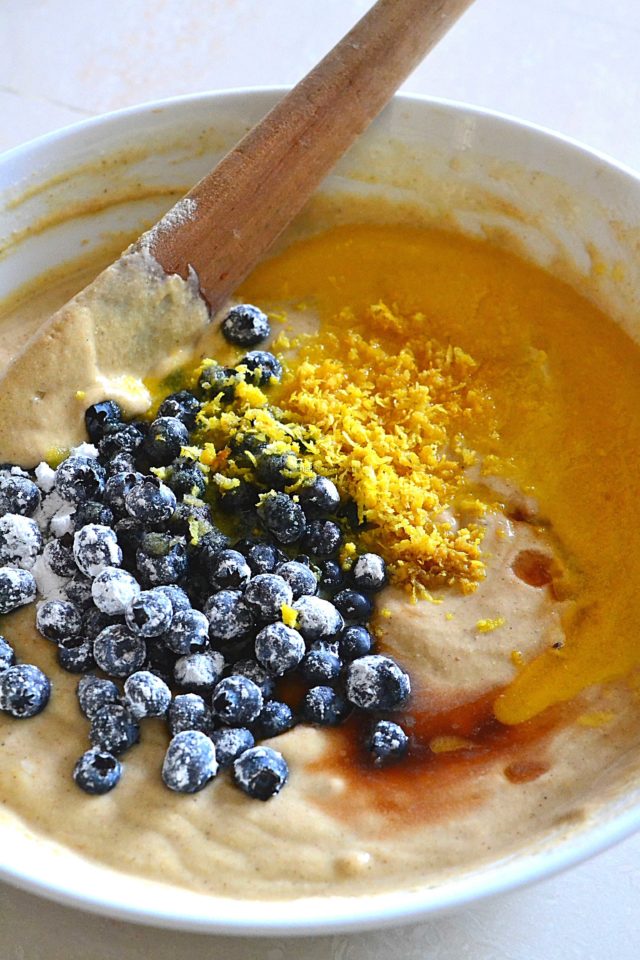 Lemon Blueberry Muhogo Pancakes