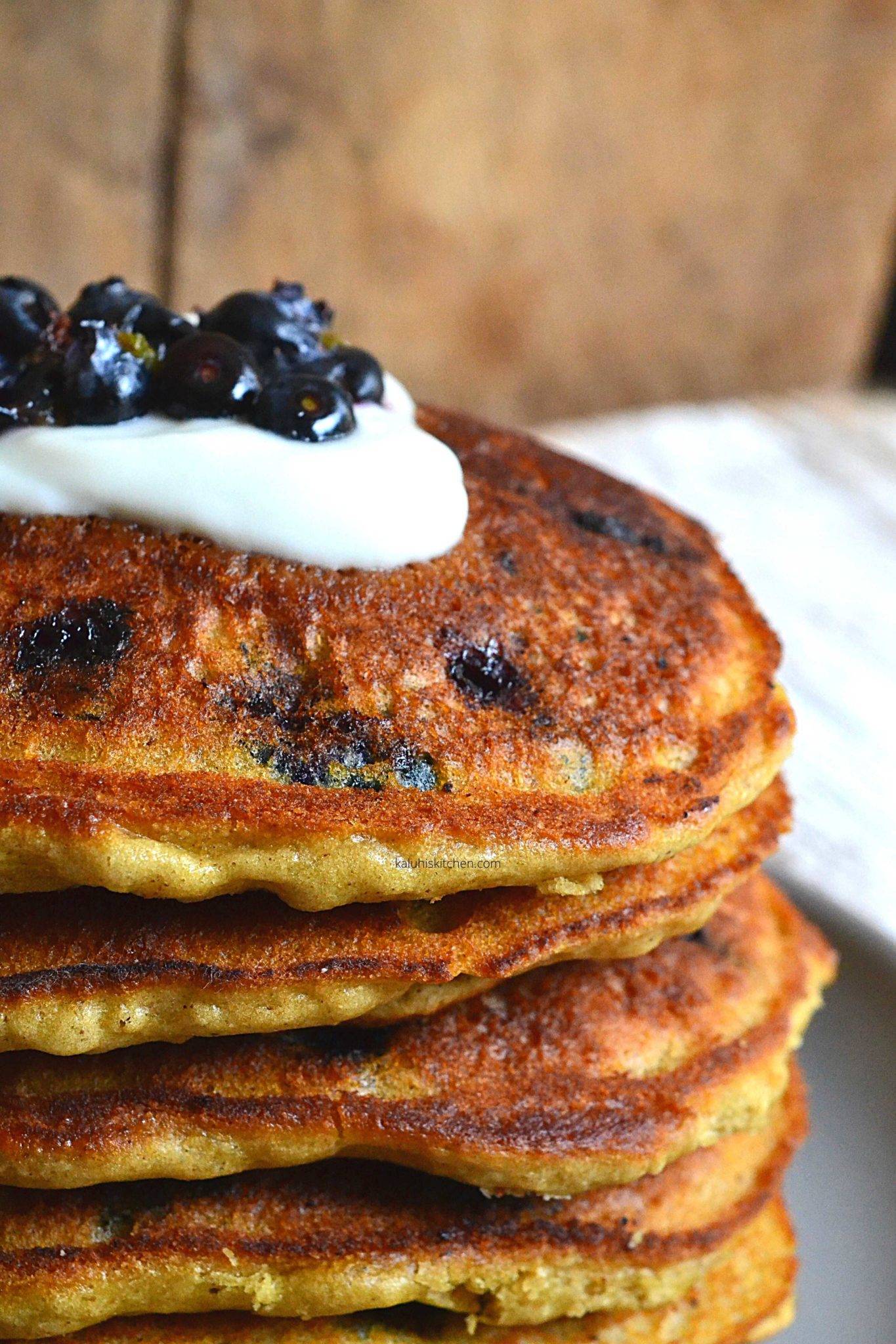 Lemon Blueberry Muhogo Pancakes