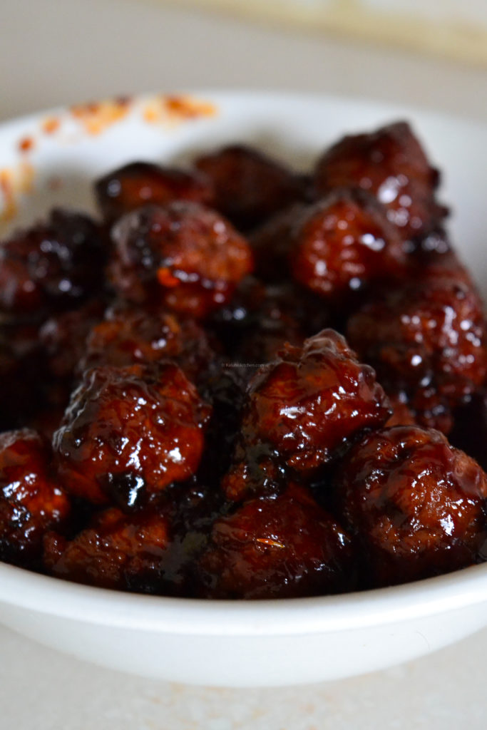 Basil Pesto Sweet Sticky Meatball Sandwich