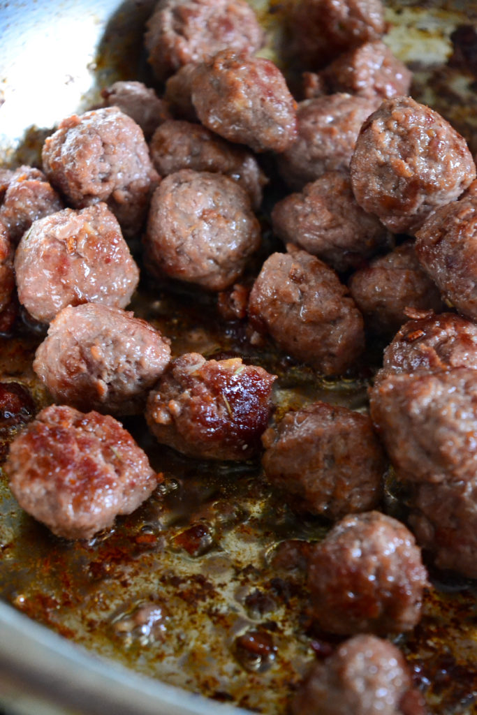 Basil Pesto Sweet Sticky Meatball Sandwich