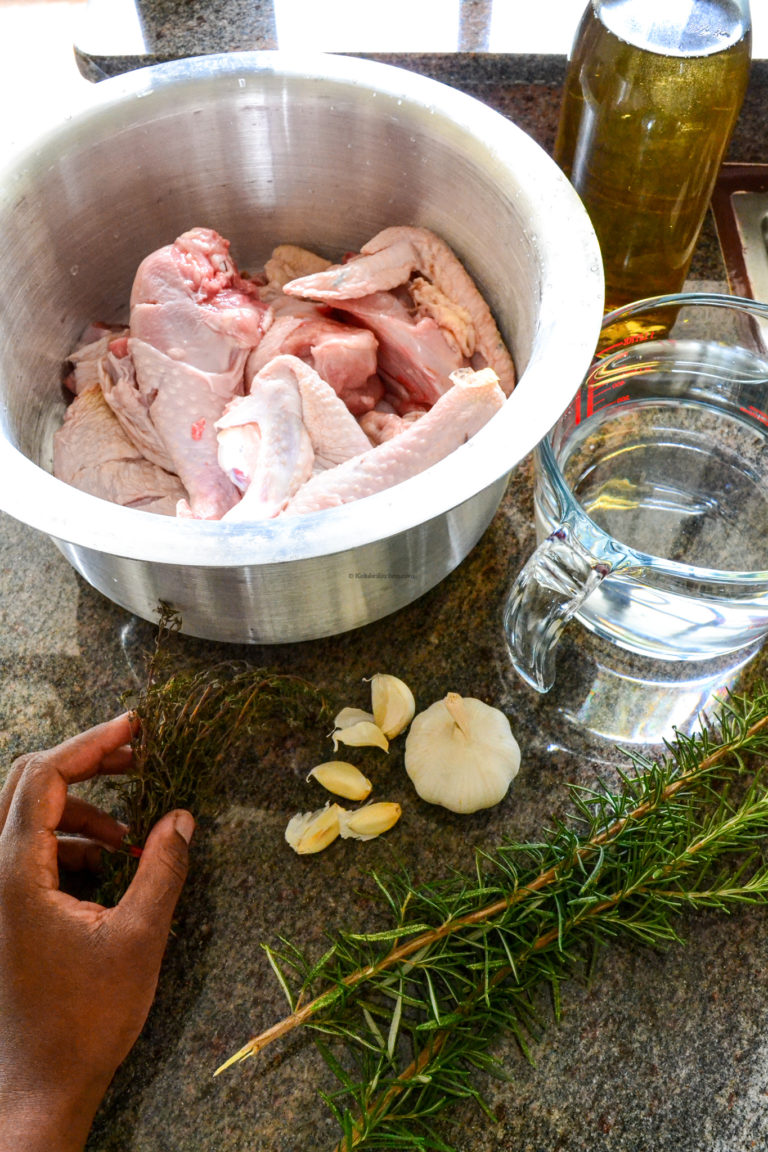 Roasted Garlic and Rosemary Kuku Kinyeji