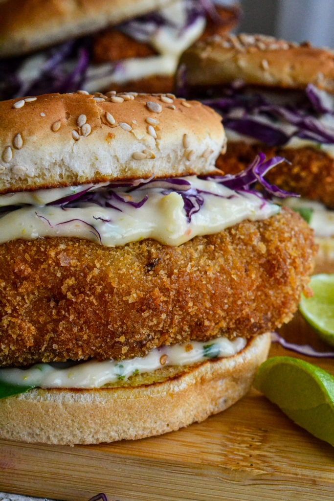 Fish Sandwich with a Honey Lime Aioli