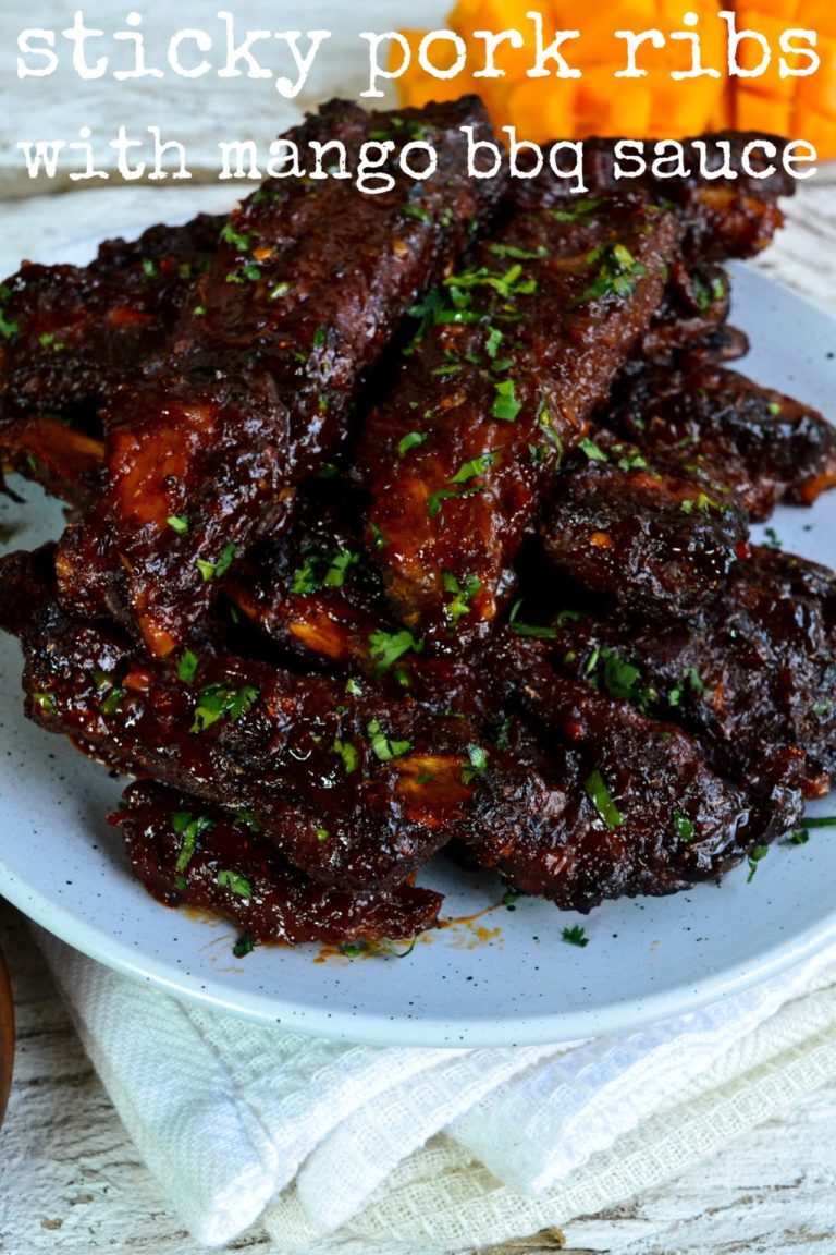 Sticky Pork Ribs with Mango BBQ sauce